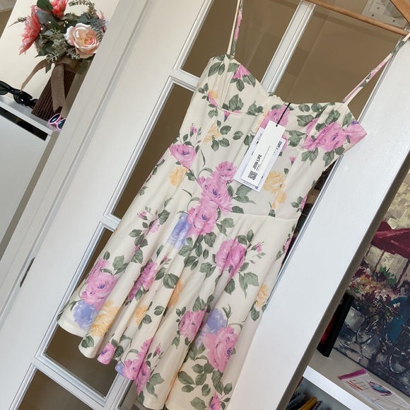 Zara | Dresses | Zara Floral Print Corset Mini Dress With Straps Dress ...